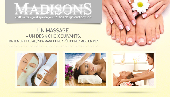 Coupon Rabais: 55$ pour un forfait massage et soin de beauté au Spa ...